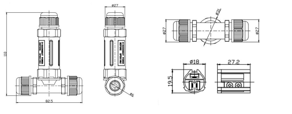 CNP-25T Outdoor Waterproof Connector - JINH