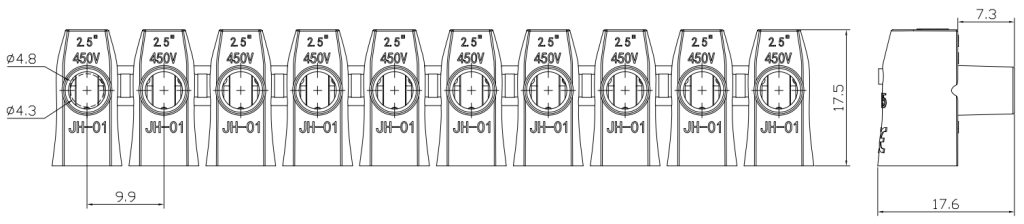 JH-2.5 End Terminal Block - JINH