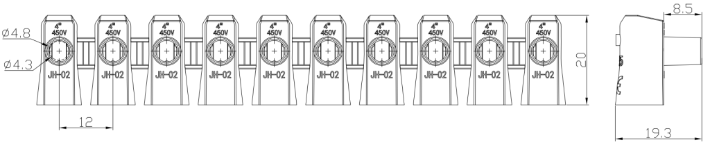 JH-4 End Terminal Block - JINH